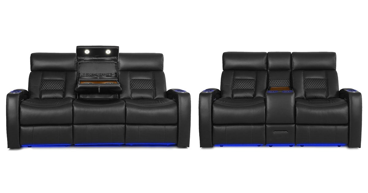 Octane Seating Flex HR Power Reclining Sofa | Drop Down Table | Custom