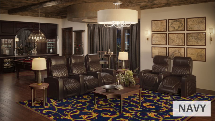 Acanthus Home Theater Area Rug in 4 colors | 100% Premium WearOn® 2-Ply ...